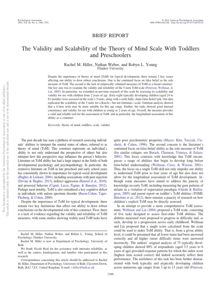 Theory of Mind | PDF | Theory Of Mind | Scalability