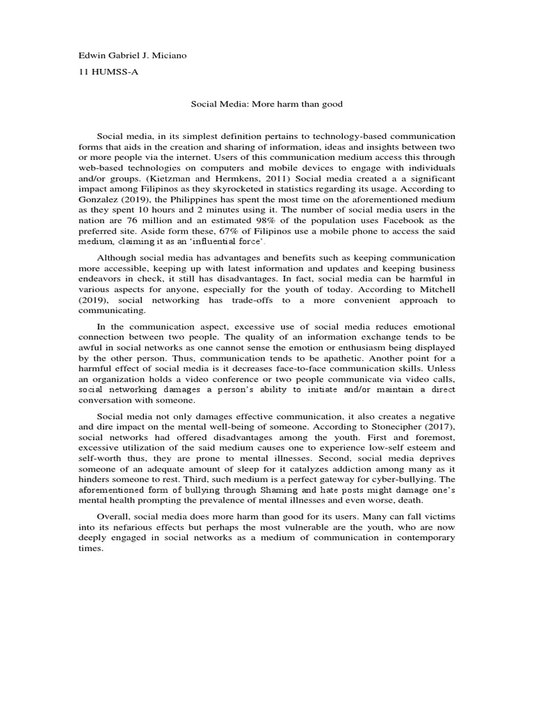 Position Paper | PDF | Social Media | Popular Culture & Media Studies