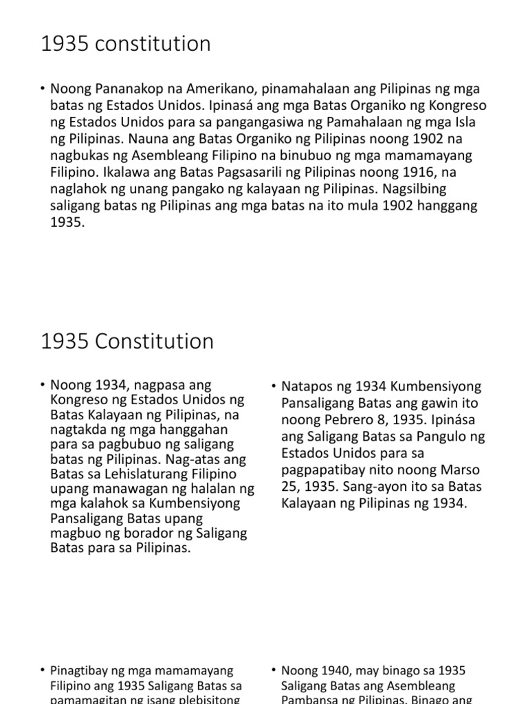 1935 Constitution New Report Tagalog | PDF
