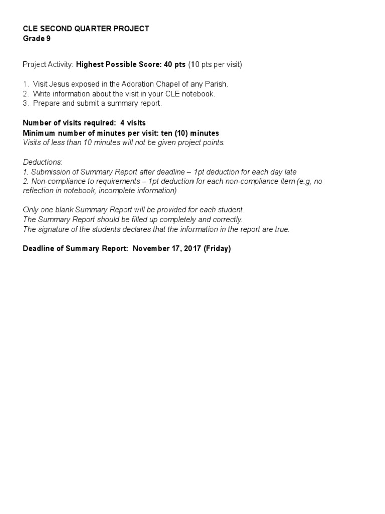 Cle Second Quarter Project Grade 9 | PDF