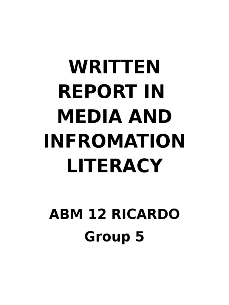 Written Report in MIL | Download Free PDF | Academic Journal | Primary ...