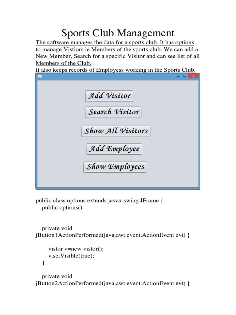 Sports Club Project | PDF | Oracle Acquisitions | Object Oriented ...