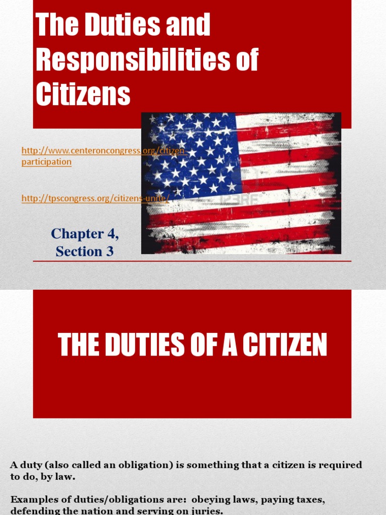 Duties and Responsibilities of Citizens | PDF | Conscription | Citizenship