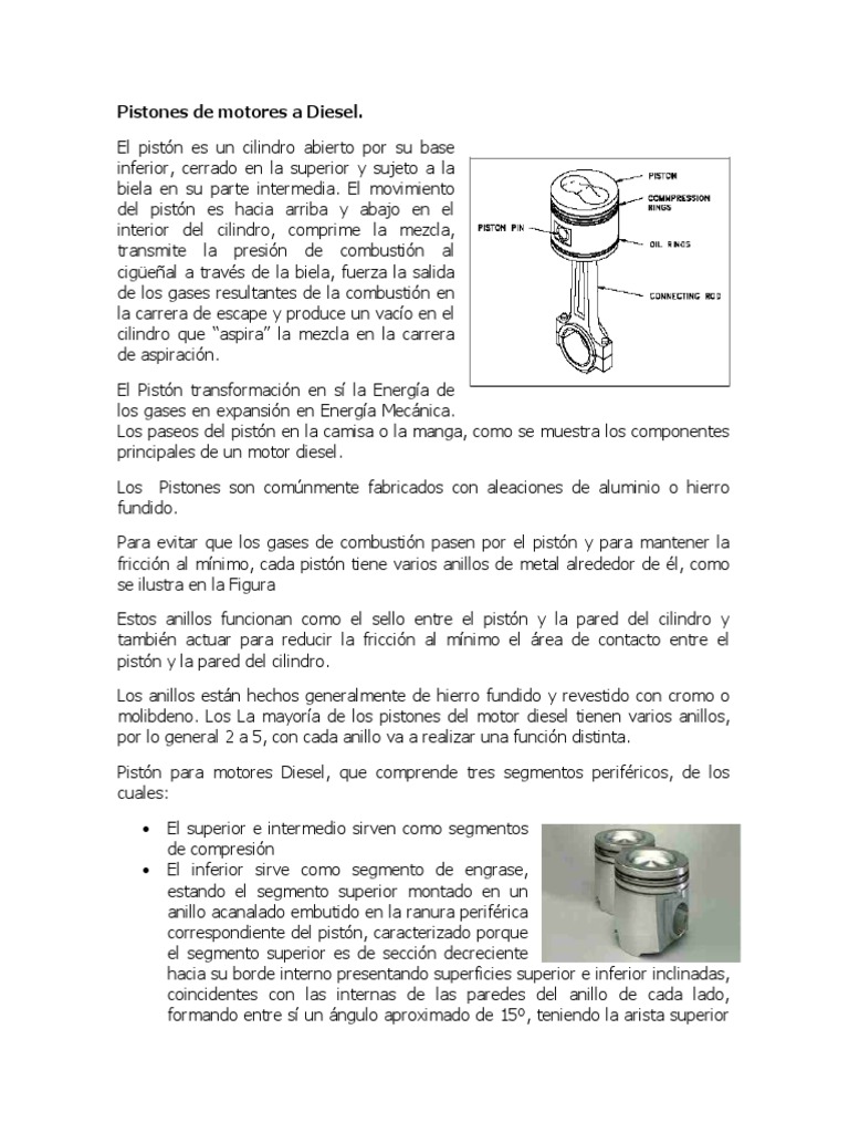 Pistones de Motores A Diesel | PDF | Pistón | Ingeniería mecánica