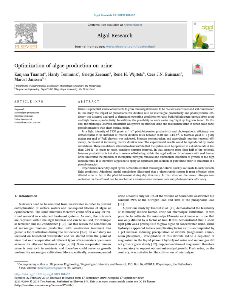 Algal Research | PDF | Chemistry | Physical Sciences