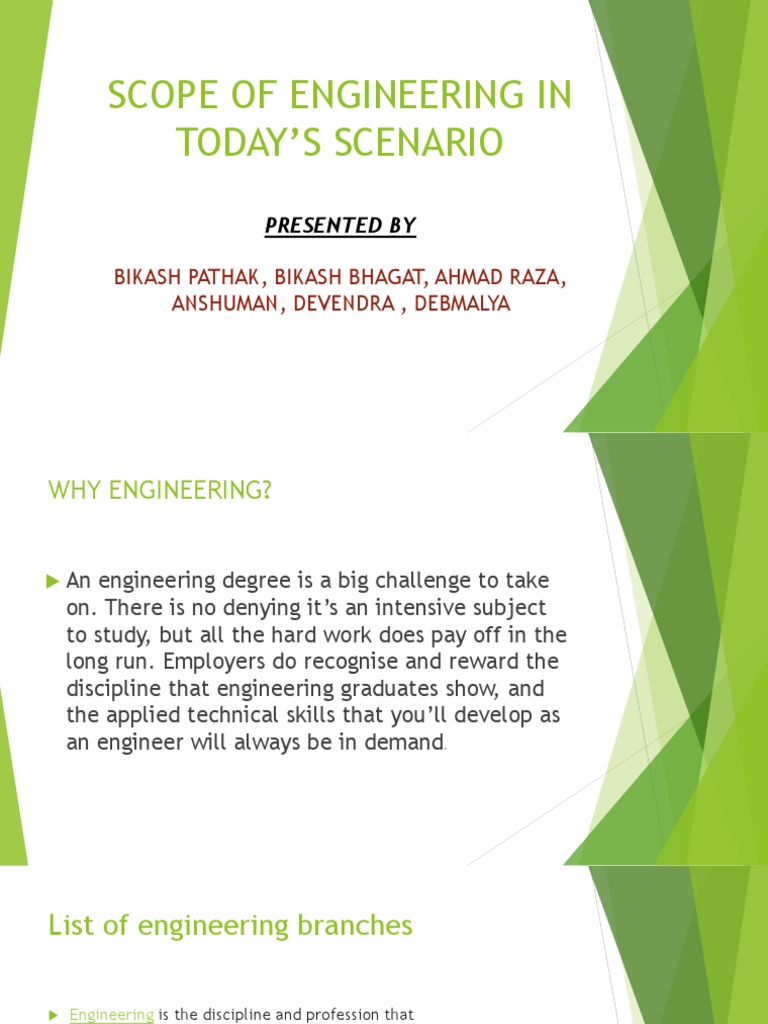 Scope of Engineering in Today's Scenerio | PDF | Engineering ...