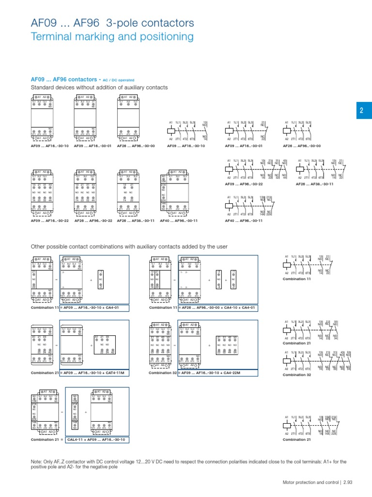 ABB AF Contactor Terminal Numbers | PDF | Power Engineering | Force