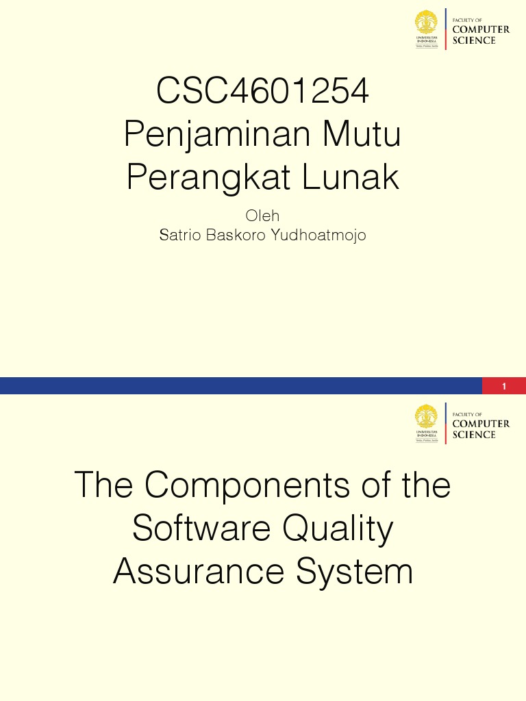 Software Quality Assurance Components | PDF | Software Development ...