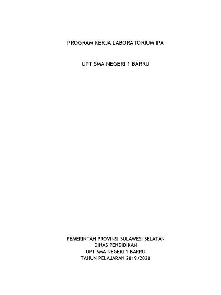 Program Kerja Laboratorium IPA | PDF