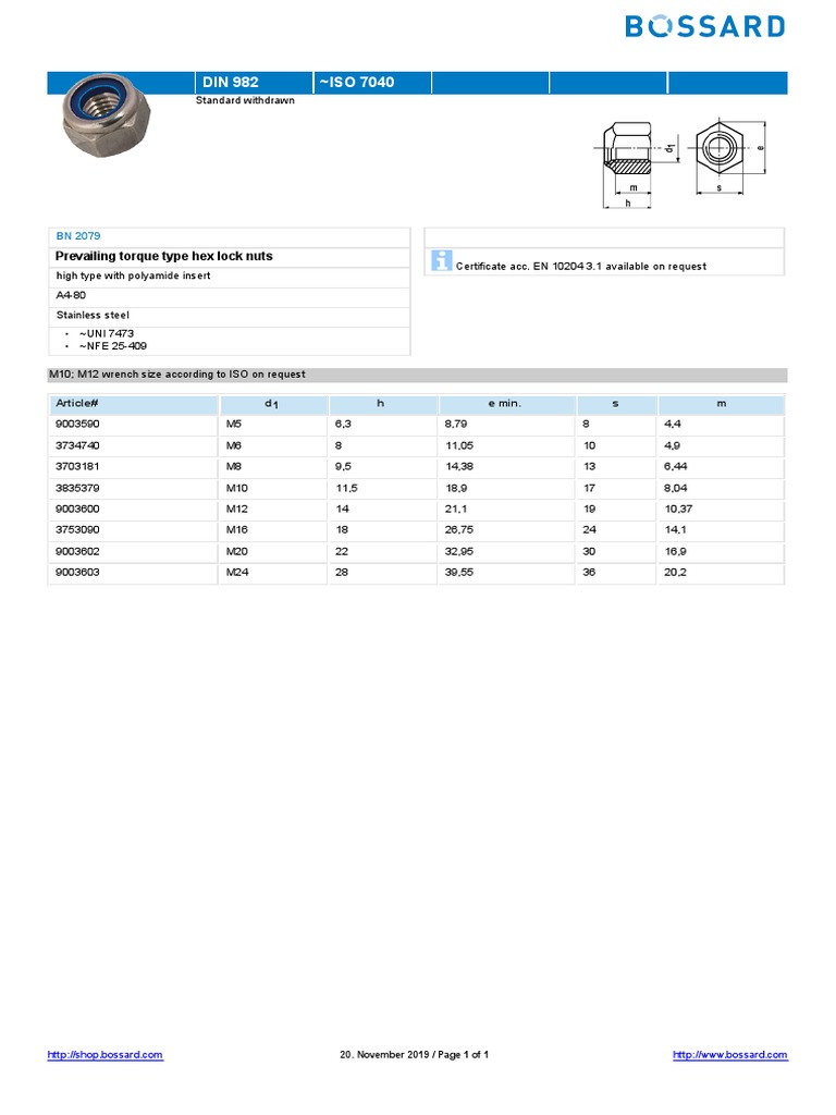 ISO 7040 Material A4-80 | PDF