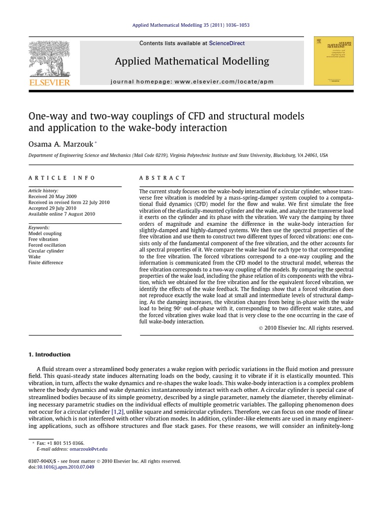 2010 One-Way and Two-Way Couplings of CFD and Structural Models | PDF ...