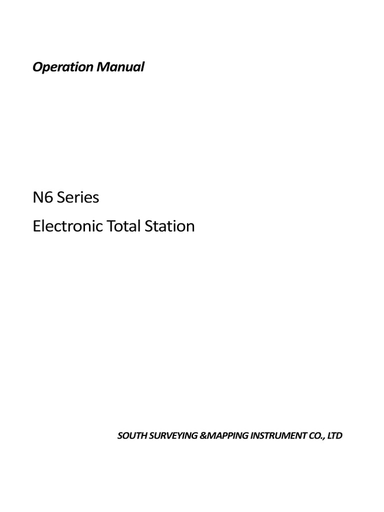 N6 Series Electronic Total Station: Operation Manual | PDF | Surveying ...