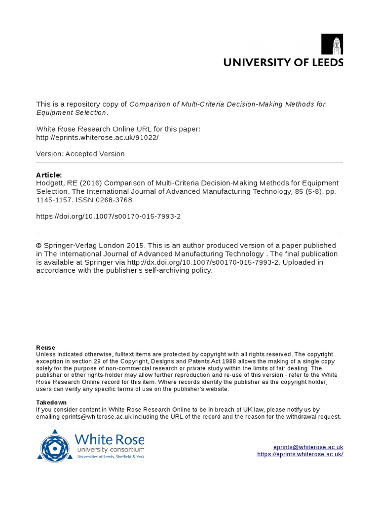 MCDM | PDF | Sensitivity Analysis | Decision Making