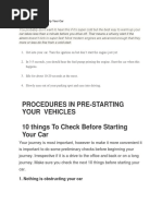 Pre-Delivery Inspection Checklist - Cars | PDF | Land Vehicles ...