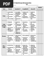 Volleyball Skills Assessment Rubric | PDF | Volleyball | Sports