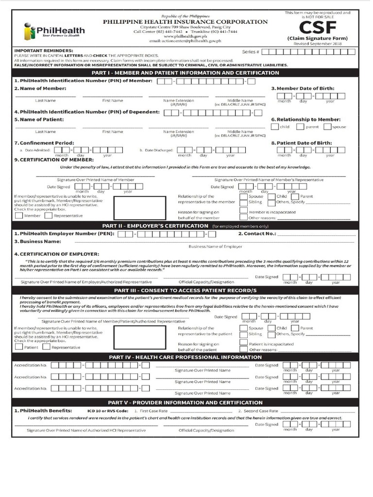 CSF PhilHealth | PDF