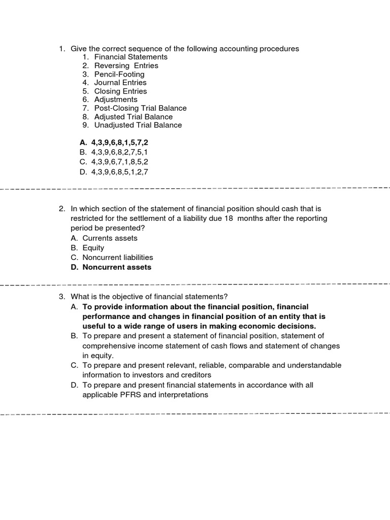Sequence of Financial Statement Procedures | PDF | Financial Statement ...