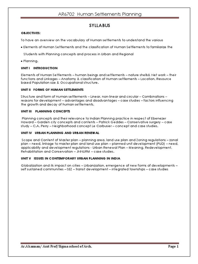 Human Settlements Architecture | PDF | Urban Planning | Transport