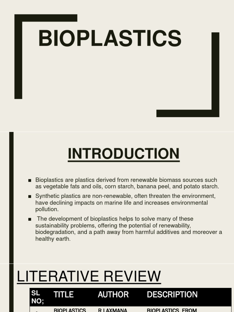 Bioplastics Project | PDF | Corn Starch | Plastic