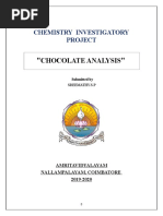 Best Chemistry Investigatory Project - Class XI & XII - Chocolate Analysis | PDF | Chocolate ...