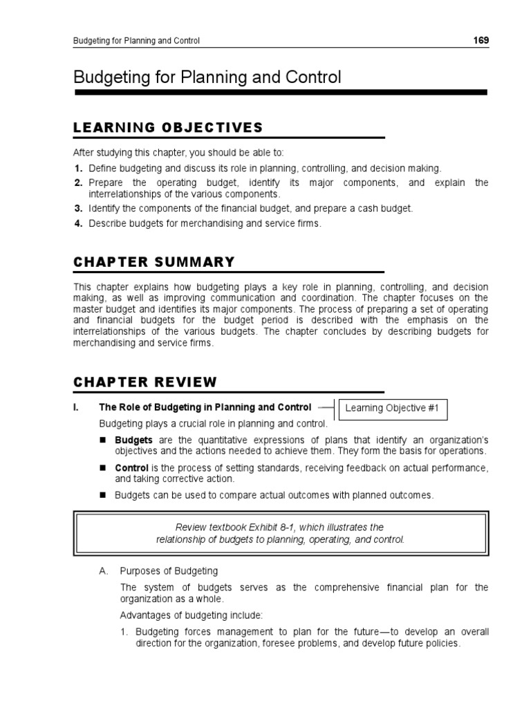 Budgeting For Planning and Control | PDF | Inventory | Cost Of Goods Sold