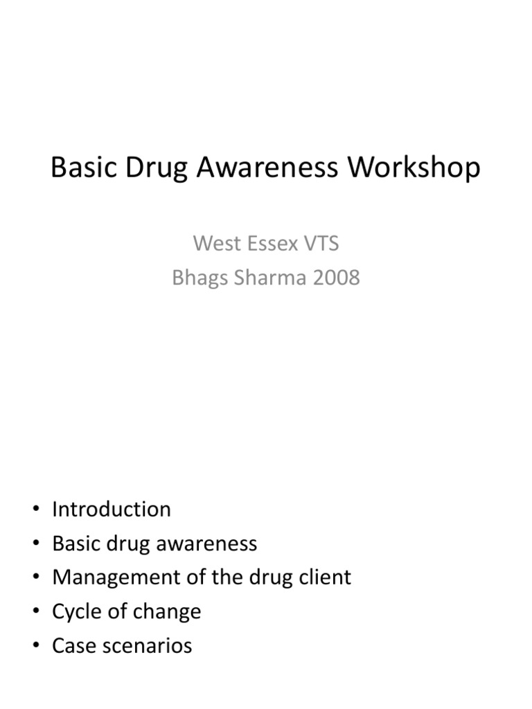 Basic Drug Awareness Workshop Guide | PDF | Substance Abuse | Heroin