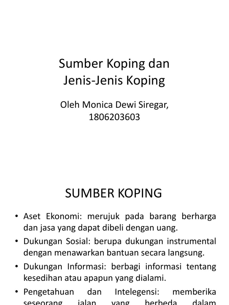Sumber dan Jenis Koping Stres | PDF