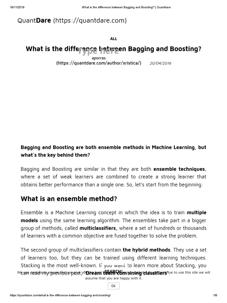What Is The Difference Between Bagging and Boosting - Quantdare PDF | PDF | Machine Learning ...