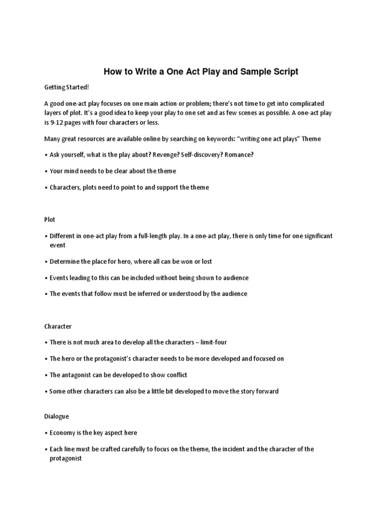 Sample One Act Play Script | PDF | Actor | Theatre