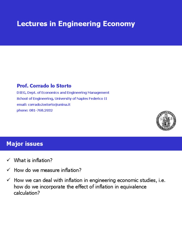Economic Engineering - Inflation - Lectures 1&2 | PDF | Consumer Price ...