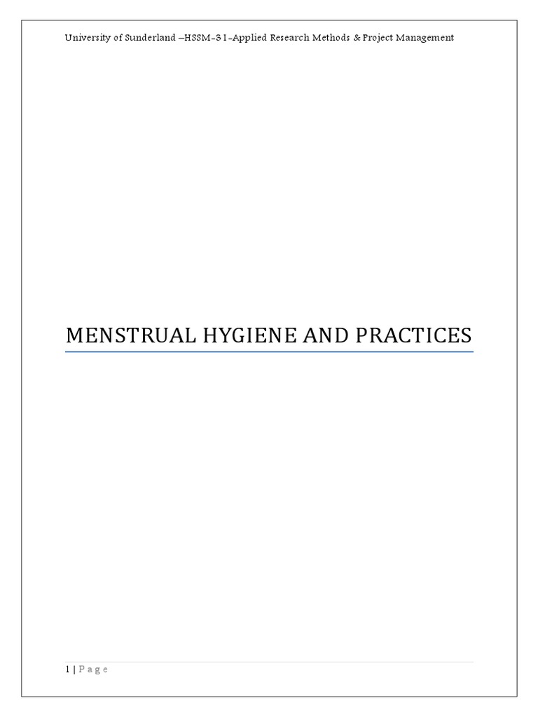 Menstrual Hygiene And Practices Pdf Menstruation Menstrual Cycle