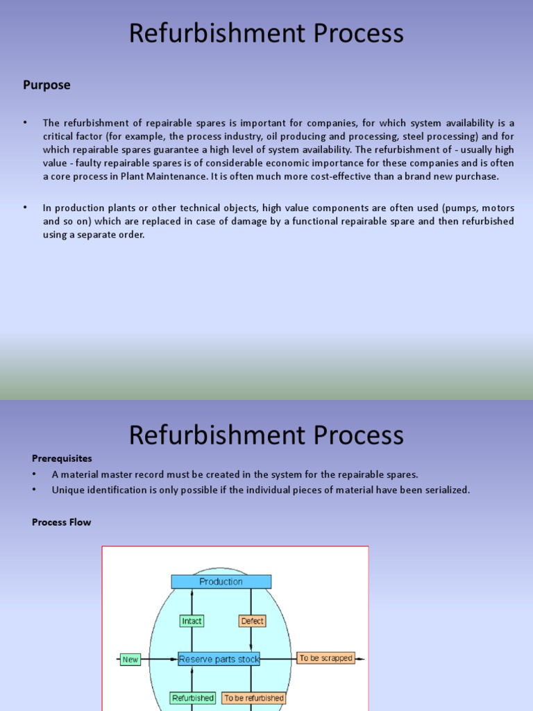 Refurbishment Process | PDF | Warehouse | Valuation (Finance)