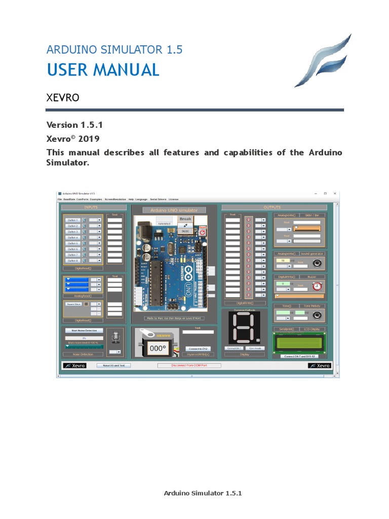 User Manual: Arduino Simulator 1.5 | PDF | Arduino | Simulation