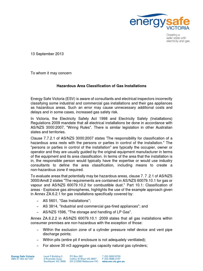 Hazardous Area Classification of Gas Installations | PDF | Nature