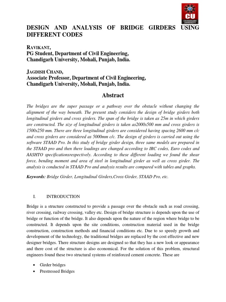 Bridge Girder Design and Analysis Using Different Codes | PDF | Bridge ...