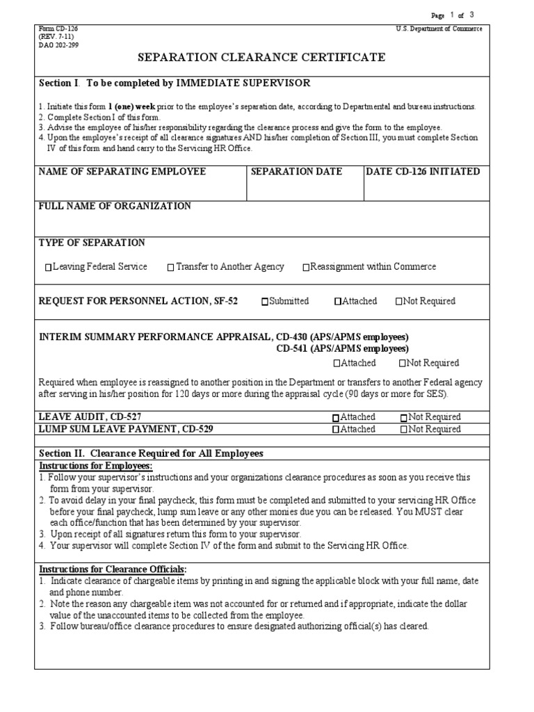 Office Separation Form | PDF | Trade Secret | Federal Government Of The ...