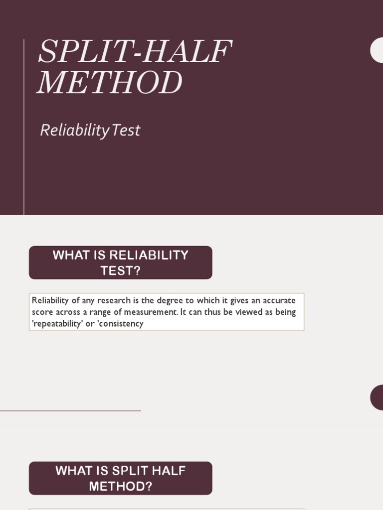 Split-Half Method: Reliability Test | PDF | Evaluation Methods | Tests