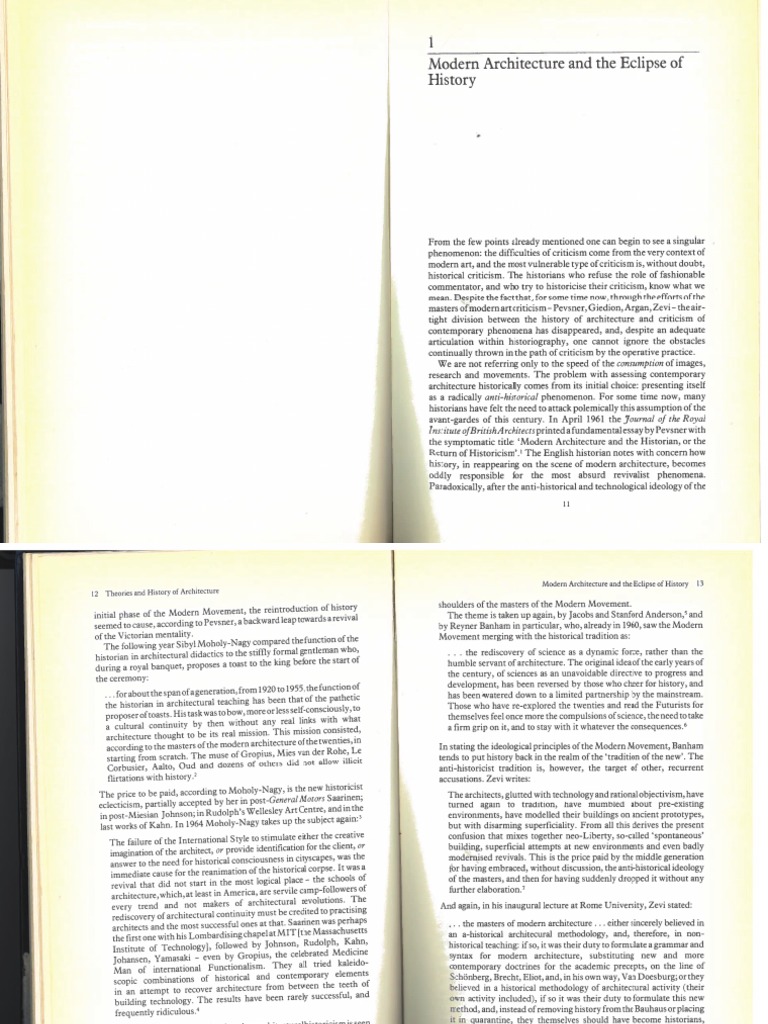 Manfredo Tafuri 'Modern Architecture and The Eclipse of History' | PDF