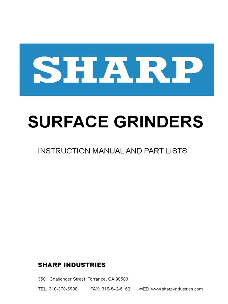 Surface Grinder Manual | PDF | Grinding (Abrasive Cutting) | Switch