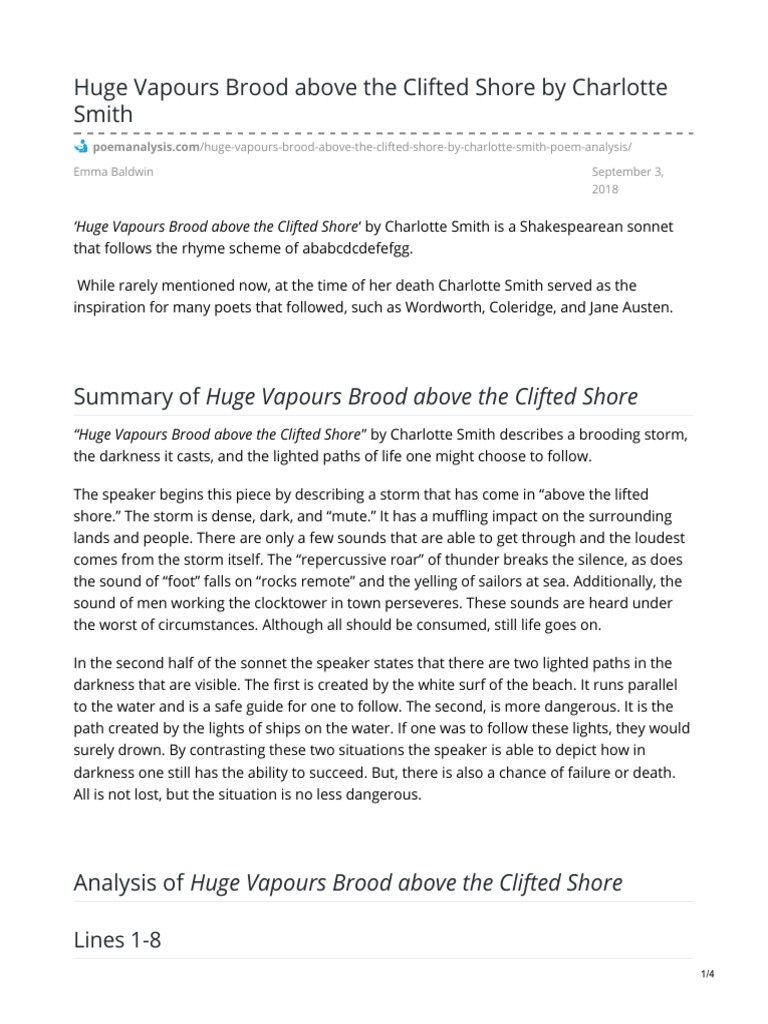 Analysis of Smith's "Clifted Shore" Poem | PDF