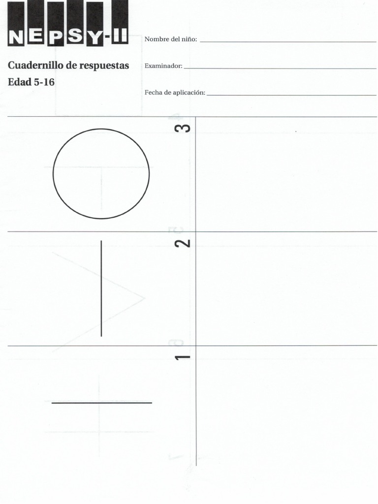 NEPSY II 5.16cuadernillo | PDF