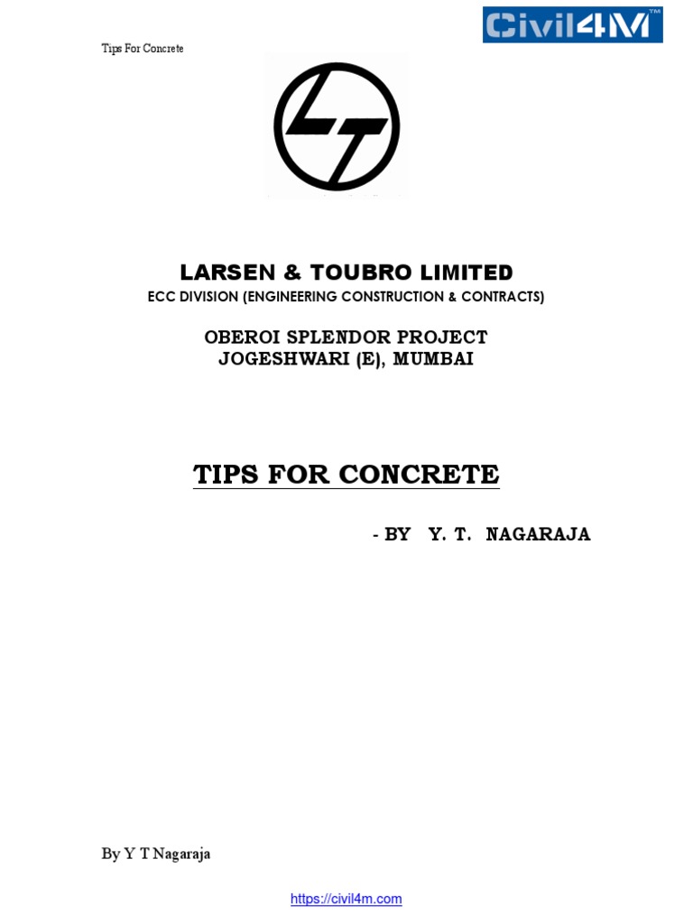 Tips For Concrete by Y T Nagaraja PDF | PDF | Construction Aggregate | Concrete