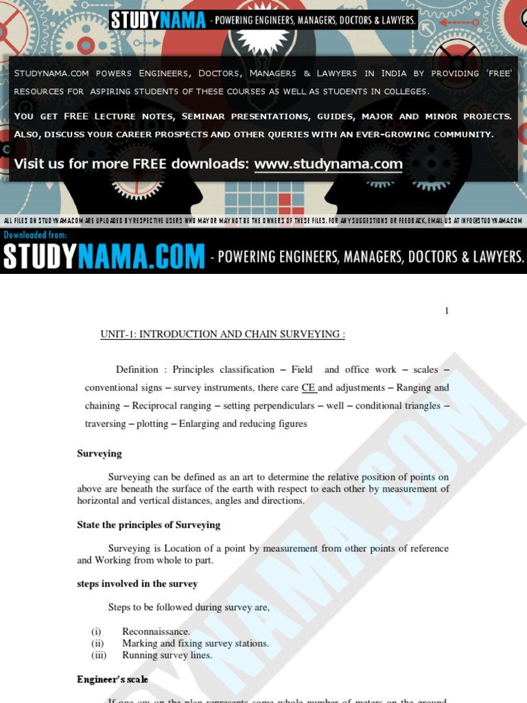 Surveying - 1 - Ebook & Notes | PDF | Surveying | Compass