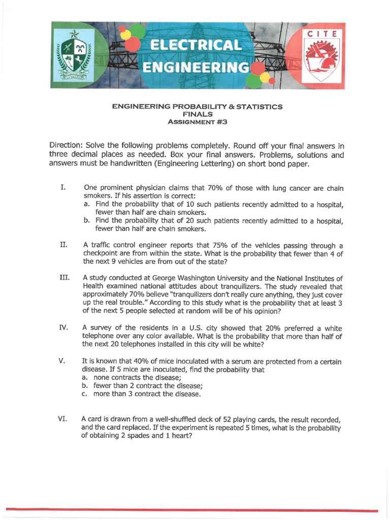 Assignment No. 3 Some Discrete Probability Distributions | PDF