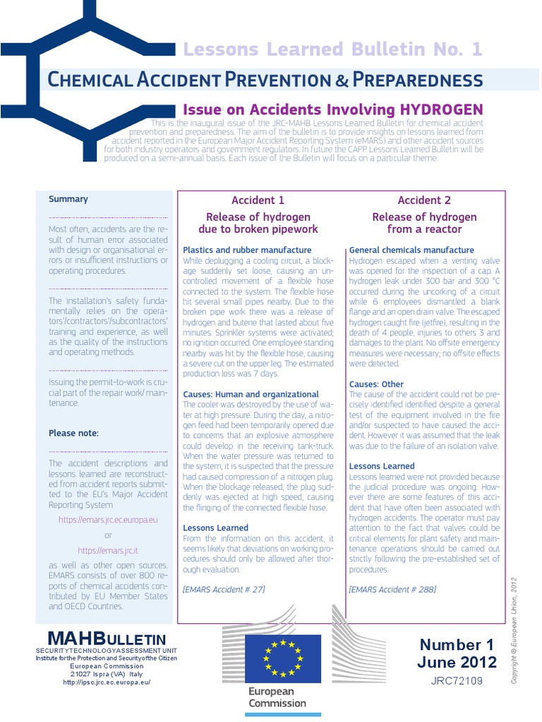 Issue On Accidents Involving HYDROGEN | PDF | Hydrogen | Leak
