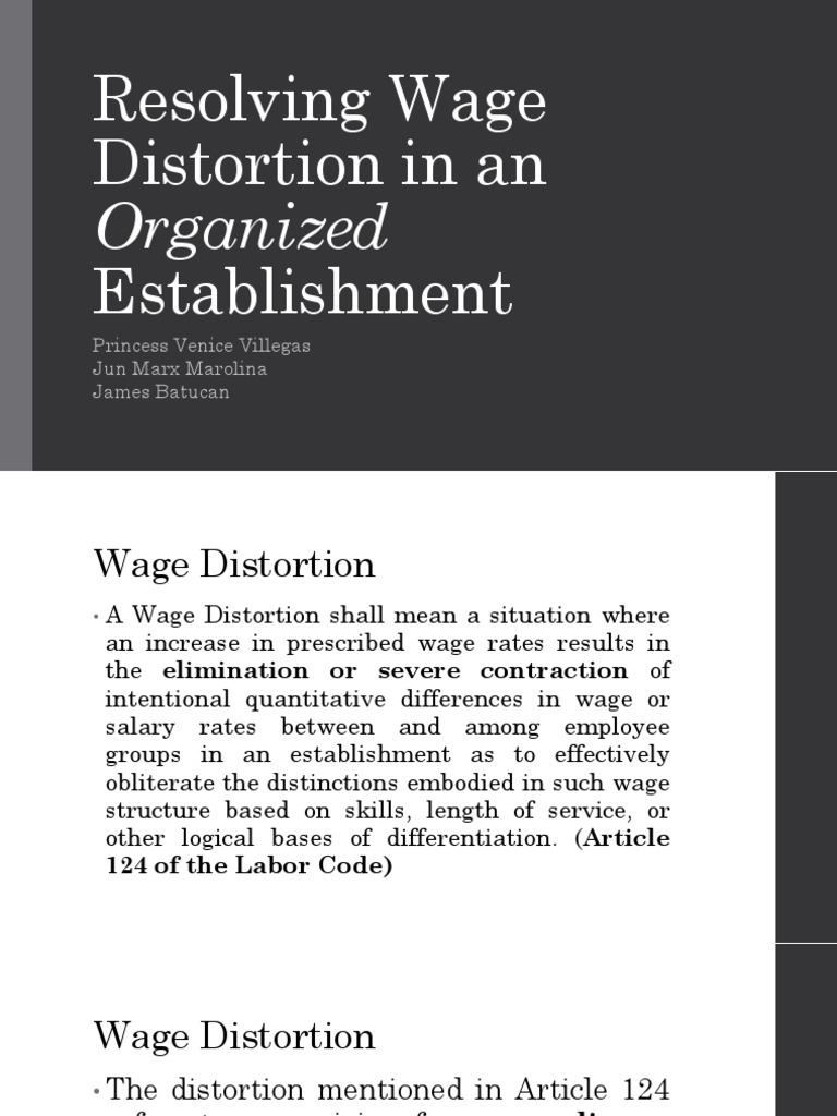 Resolving Wage Distortion in An Organized Establishment | PDF ...