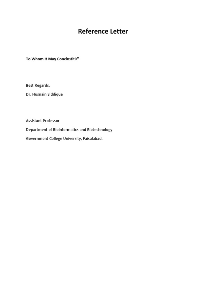 Reference Letter | PDF