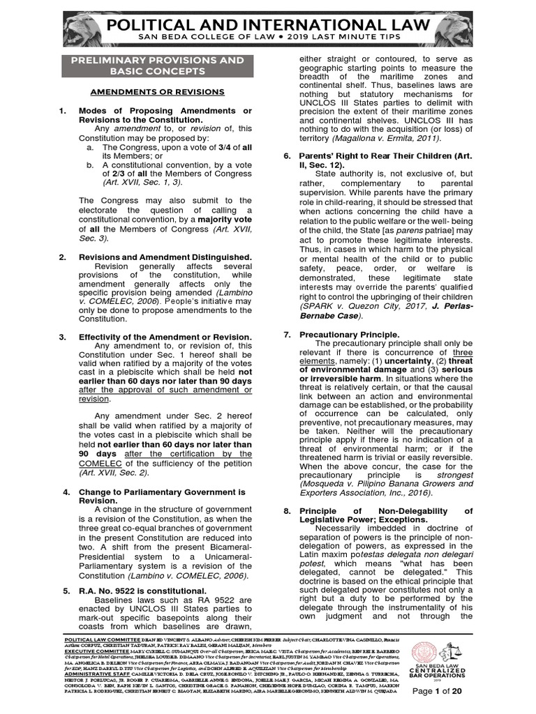 Preliminary Provisions and Basic Concepts: (Art. XVII, Sec. 1, 3) | PDF ...