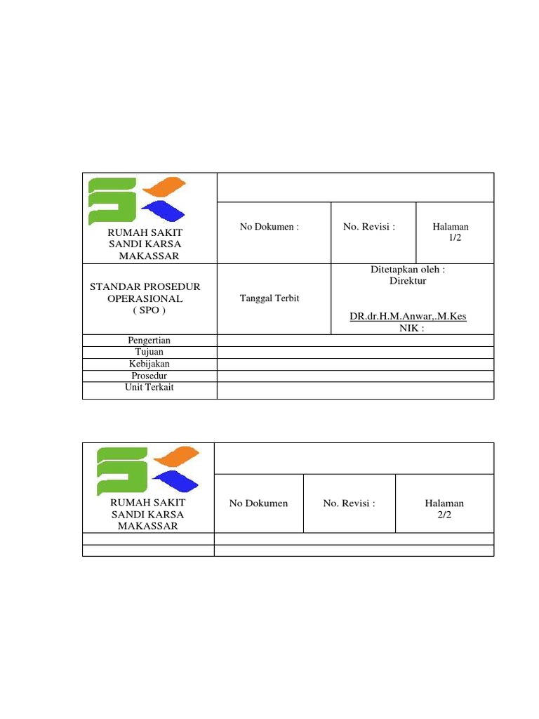 Kop Spo Rs Sandi Karsa | PDF