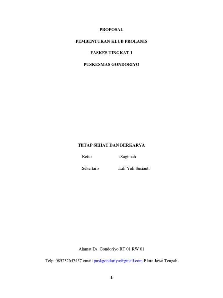 Proposal Kegiatan Senam Prolanis | PDF